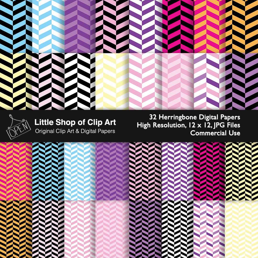 Paper, Party & Kids Herringbone Pattern Digital Scrapbook Background ...