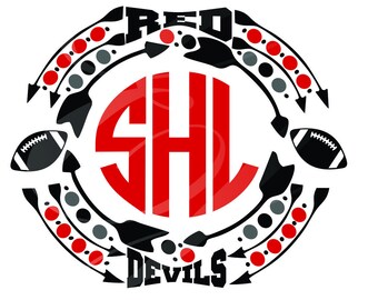 Red Devils Football Svg - Etsy