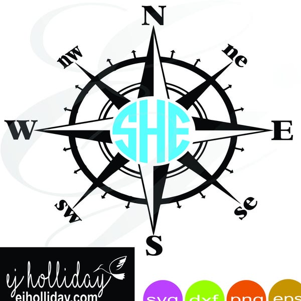 Compass Monogram - Etsy