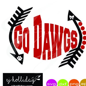 Go Dawgs Monogram Arrow Frame Svg Dxf Eps Png Arrows Digital Cutting ...