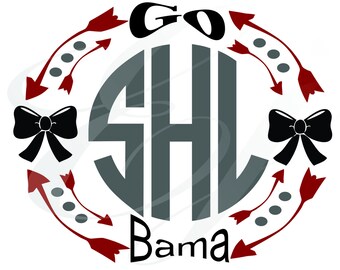 Go Dawgs Monogram Arrow Frame Svg Dxf Eps Png Arrows Digital | Etsy
