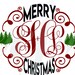 Merry Christmas Monogram Frame Svg Dxf Eps Png Digital Cutting Design ...
