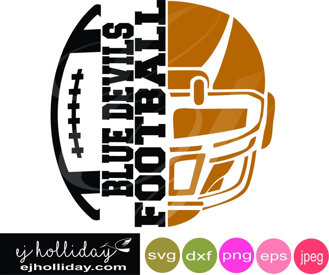Blue Devils Football Helmet 19 Svg Dxf Eps Png Jpeg Jpg Digital Cutting ...