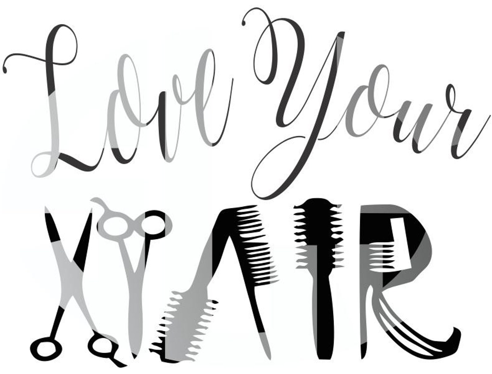 Love Your Hair SVG Dxf Jpg Pdf Vector File Graphic Design Hair - Etsy