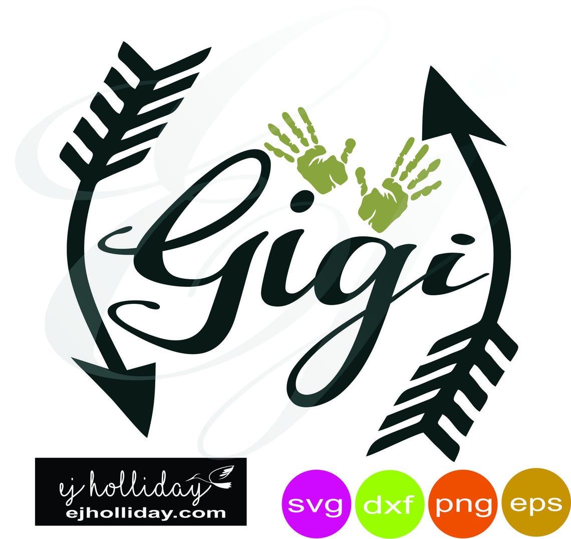 Gigi With Hands Svg Dxf Eps Png Arrows Digital Cutting Design | Etsy