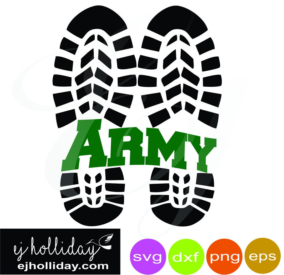 Army Combat Boots Split Design Svg Dxf Eps Png Arrows Digital Cutting ...