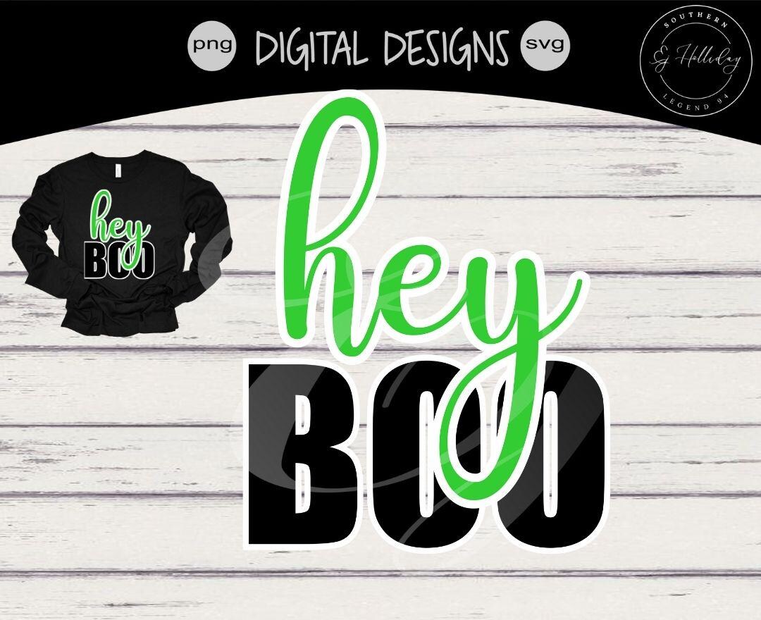 Hey Boo Real Wavy Stacked, Wavy Retro Svg, Wavy Png, Curved Text Shirt ...