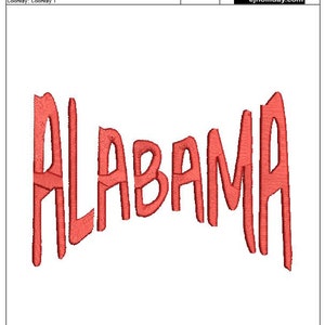 Alabama Curved Satin Stitch Machine Embroidery Digital Design 5X7 - Etsy