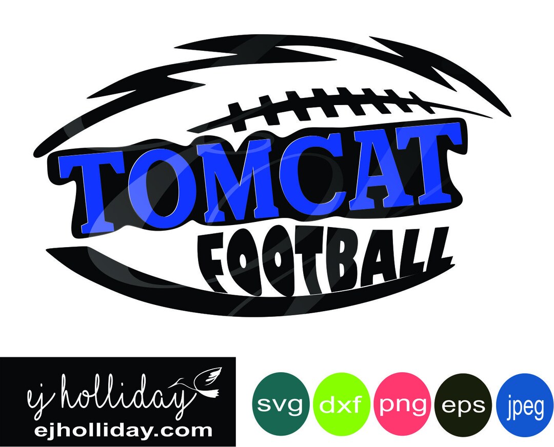 Tomcat Football Layered Knockout High School Svg Dxf Eps Png Jpg Jpeg ...