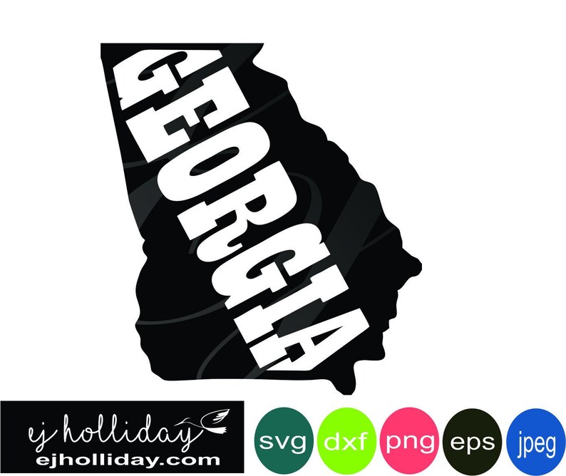 State of Georgia Knockout Eps Svg Dxf Png Jpg Jpeg Instant - Etsy