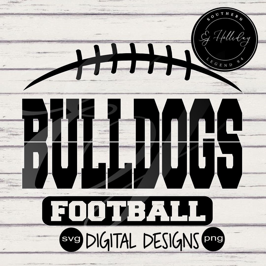 Bulldog Football Ombre Two Toned Highschool Svg Png Instant Vector ...