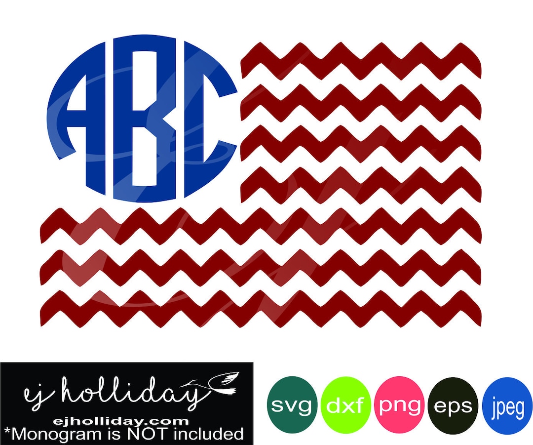 Monogram Chevron Flag Eps Svg Dxf Png Jpg Jpeg Instant Digital Cutting ...