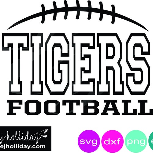 Tiger Football SVG Football Download Files DXF EPS - Etsy