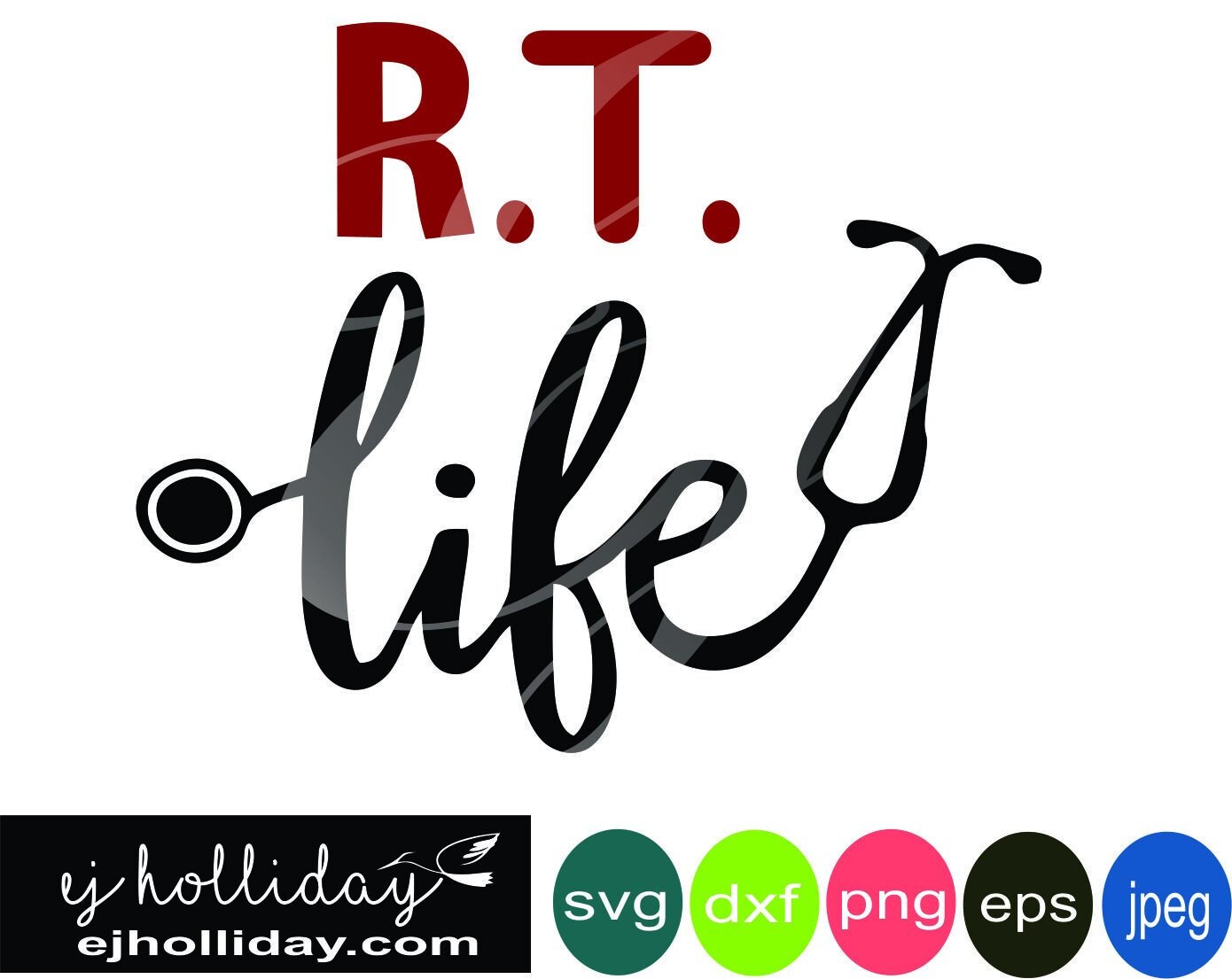 RT Life Stethoscope Red Eps Svg Dxf Png Jpg Jpeg Digital - Etsy