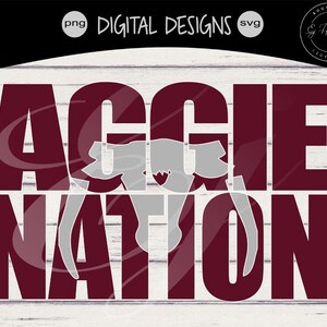 Aggie Nation Team Mascot Knockout Design High School Spirit Design Png ...