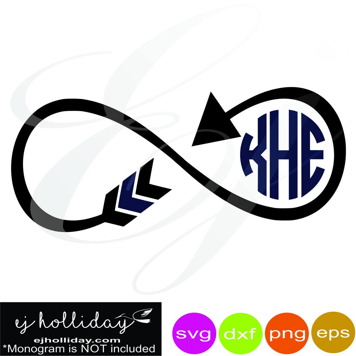 Infinity Arrow Monogram Svg Dxf Png Eps Digital Cutting Design Instant ...