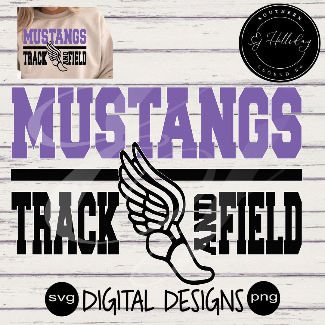 Mustangs Track and Field Favorite School Team Mascot Png Svg Digital ...
