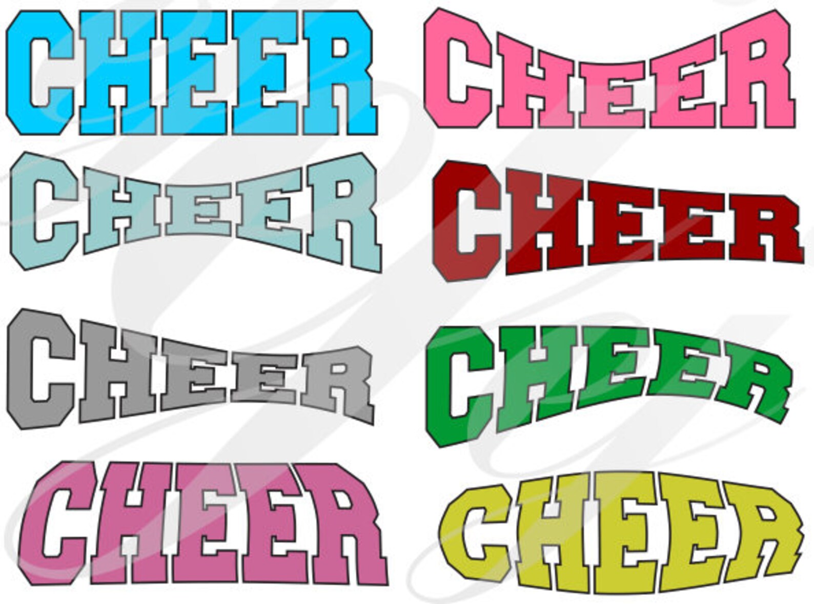 Cheer Curved Layouts SVG EPS DXF Digital Cutting Design - Etsy