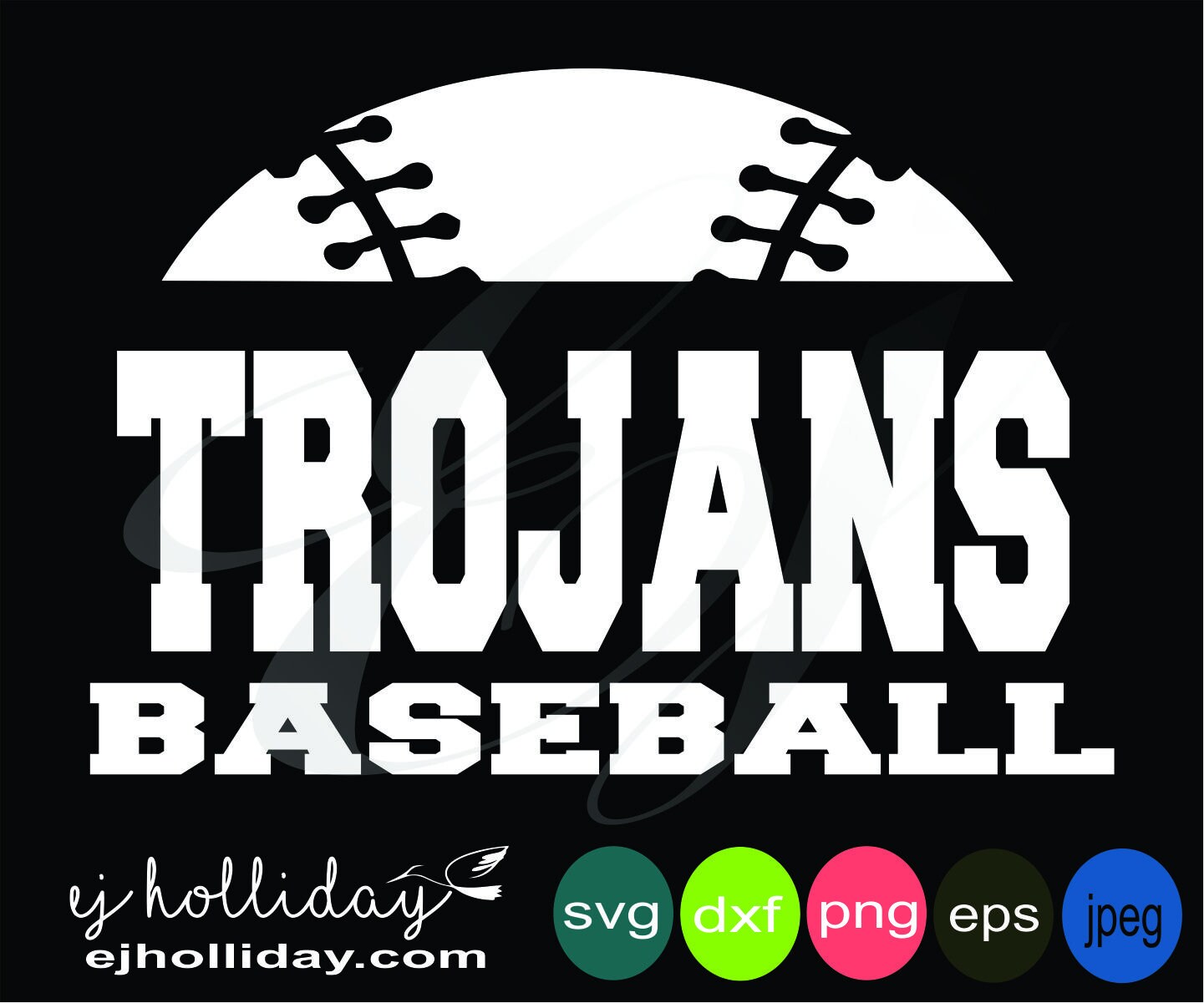 Trojans Baseball Split Design Fullngton High School Svg Dxf | Etsy