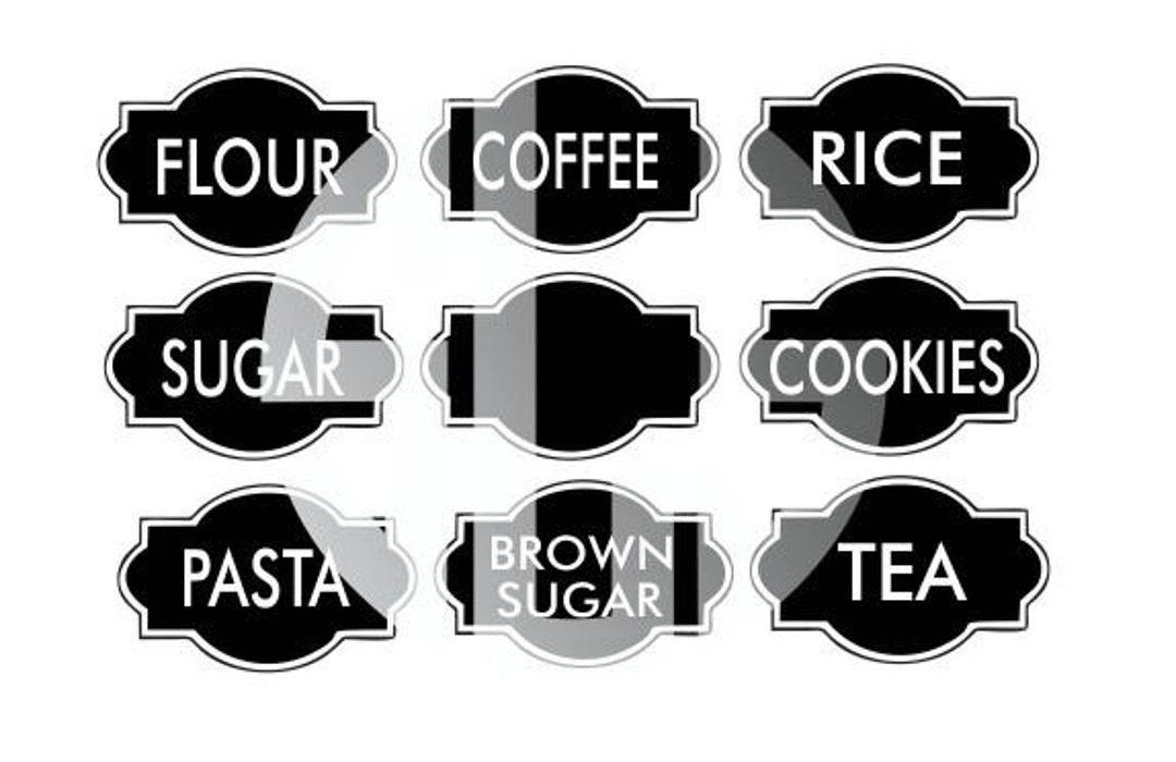 Kitchen Labels SVG- Digital Cutting Design Dxf Jpg Pdf Flour Sugar ...