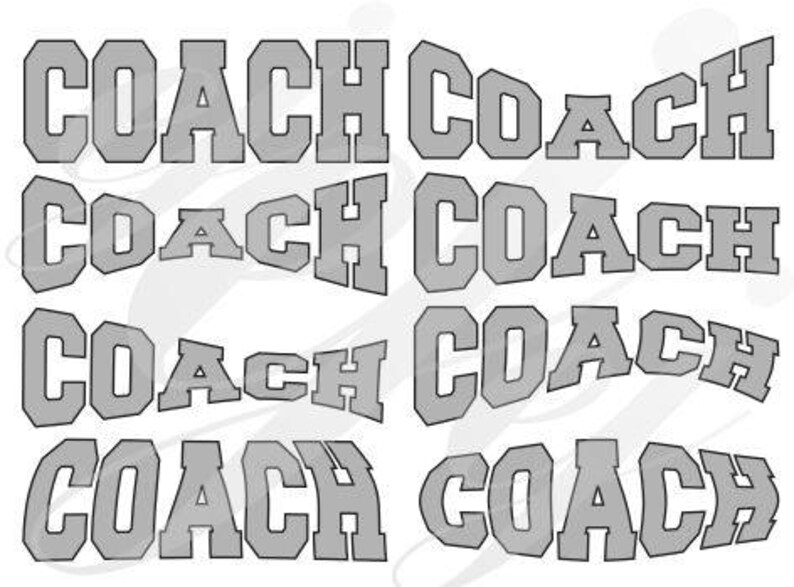 Coach Curved Layouts SVG EPS DXF Digital Cutting Design - Etsy