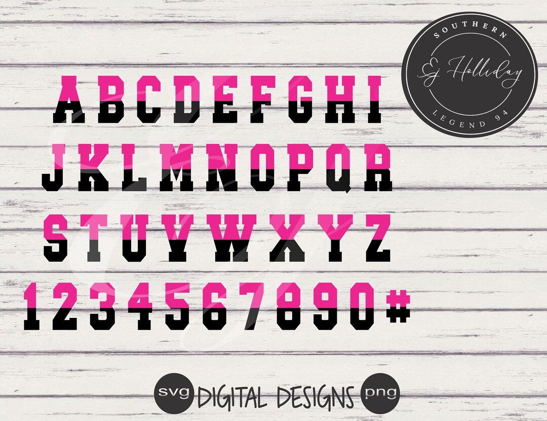 Pink Two Toned Alphabet Split Design Varsity College Letters Pink and ...