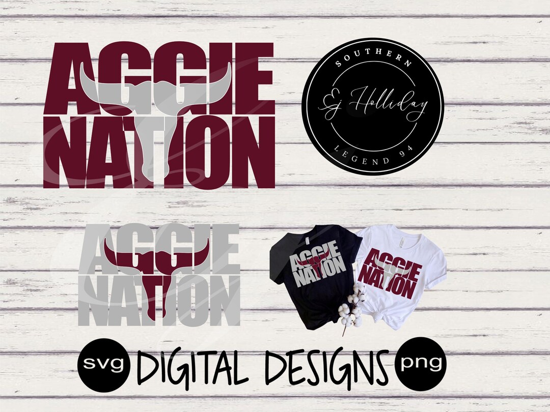 Aggie Nation Team Mascot Knockout Design High School Spirit Design Png ...
