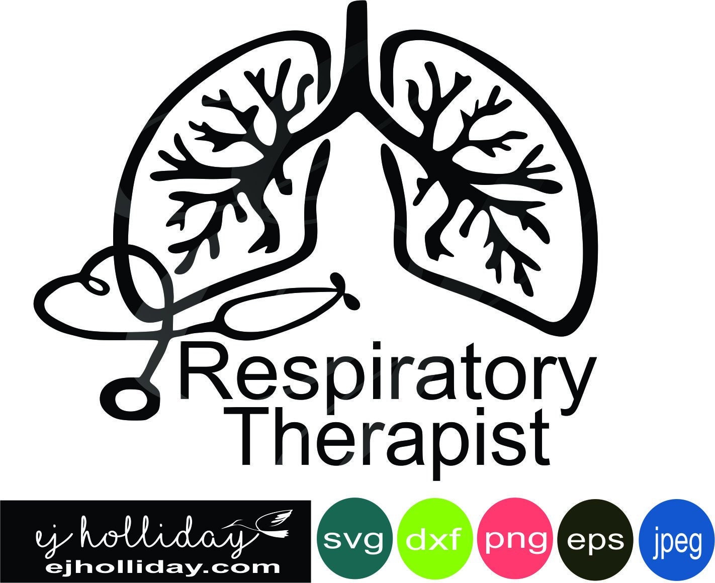 Respiratory Therapist Lung and Stethoscope Eps Svg Dxf Png Jpg - Etsy ...