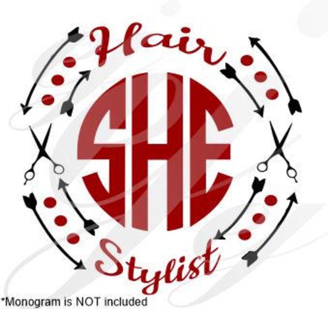 Hair Stylist With Scissors Frame SVG EPS DXF Digital Cutting - Etsy