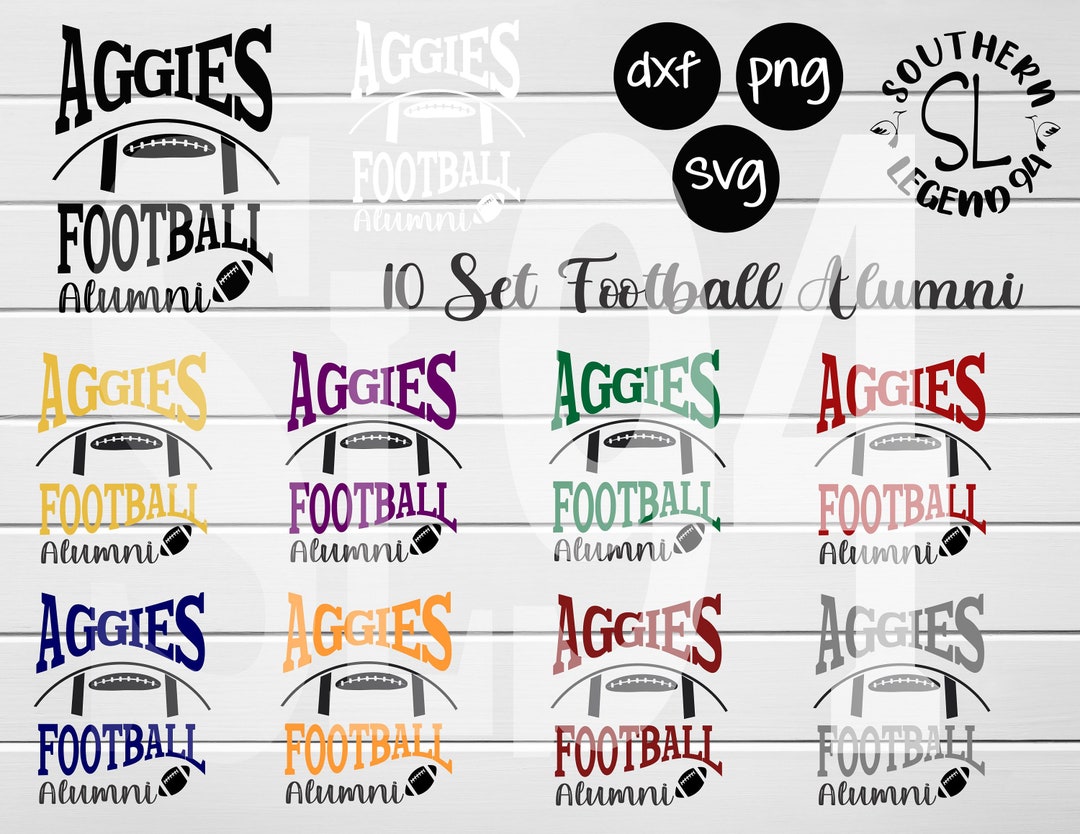 Aggies Football Alumni 10 Set Svg Dxf Png Digital Printing and Cutting ...