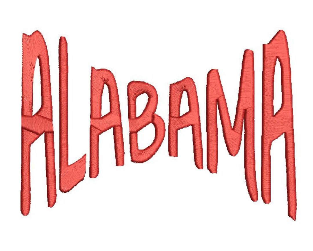Alabama Curved Satin Stitch Machine Embroidery Digital Design 5X7 - Etsy