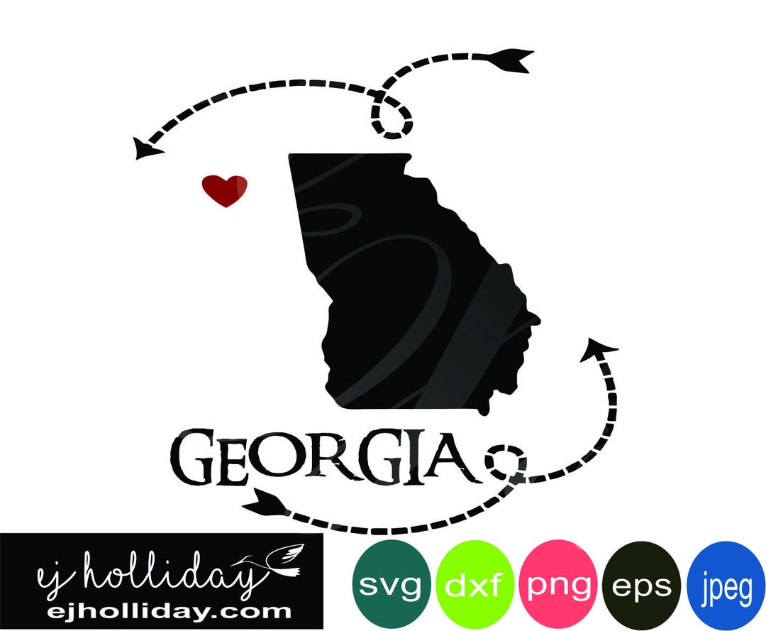 Georgia State SVG Png Love State Love Heart Arrows United States US ...