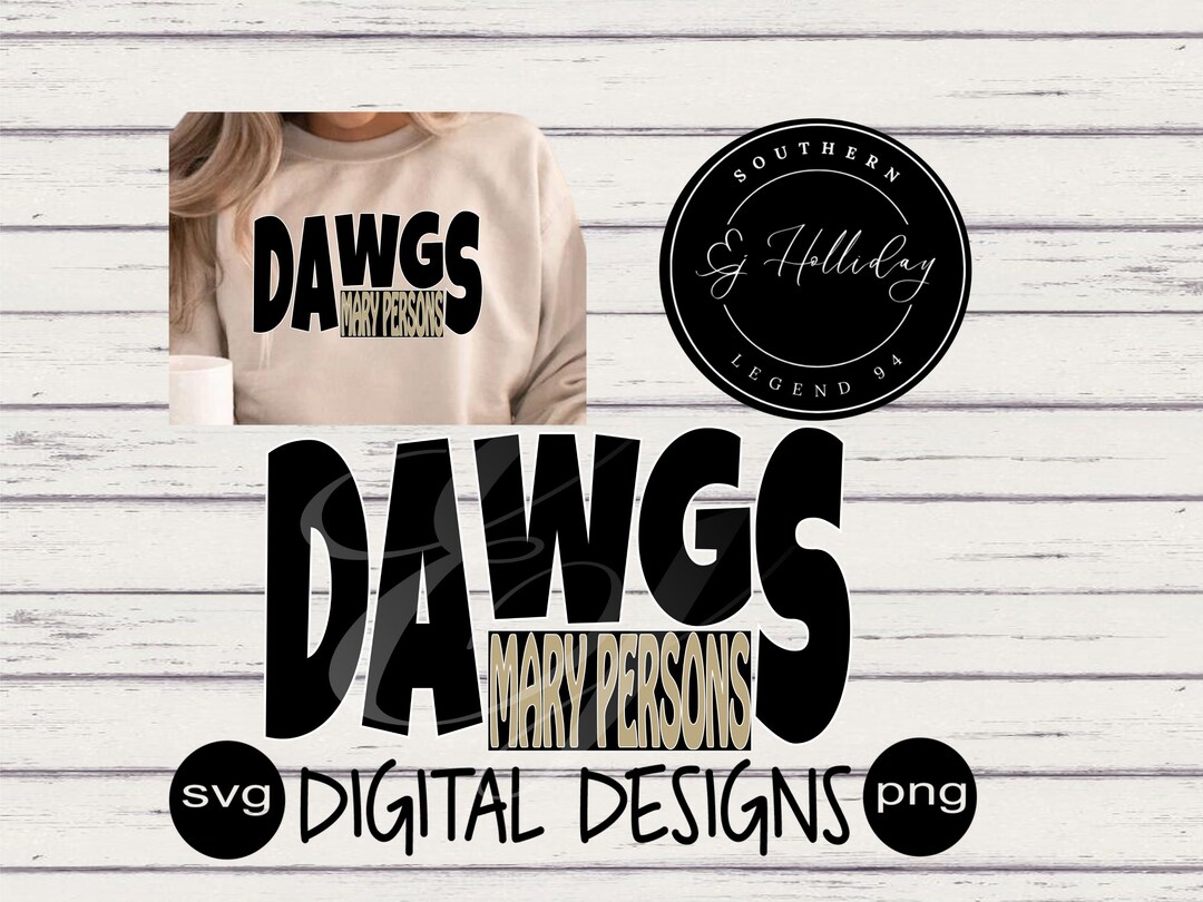 Dawgs Mary Persons Highschool Team Mascot Digital Design Vector ...