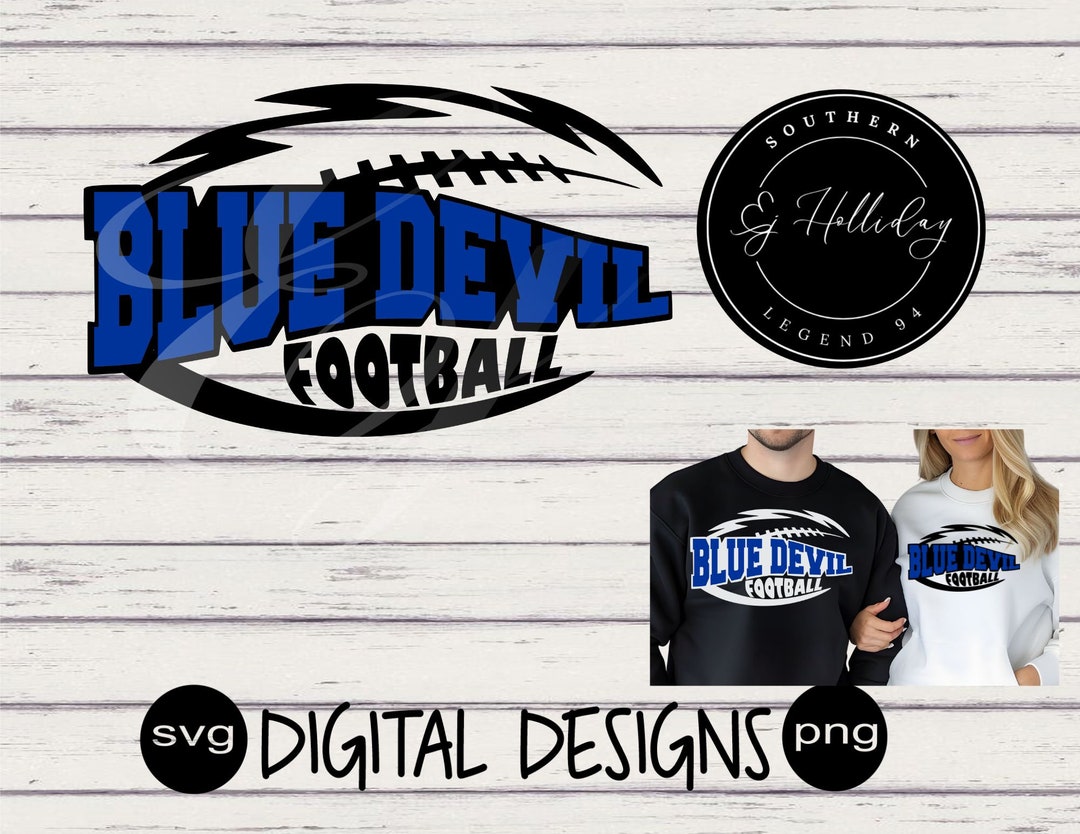 Blue Devil Football Layered Knockout High School Svg Png Team Mascot ...
