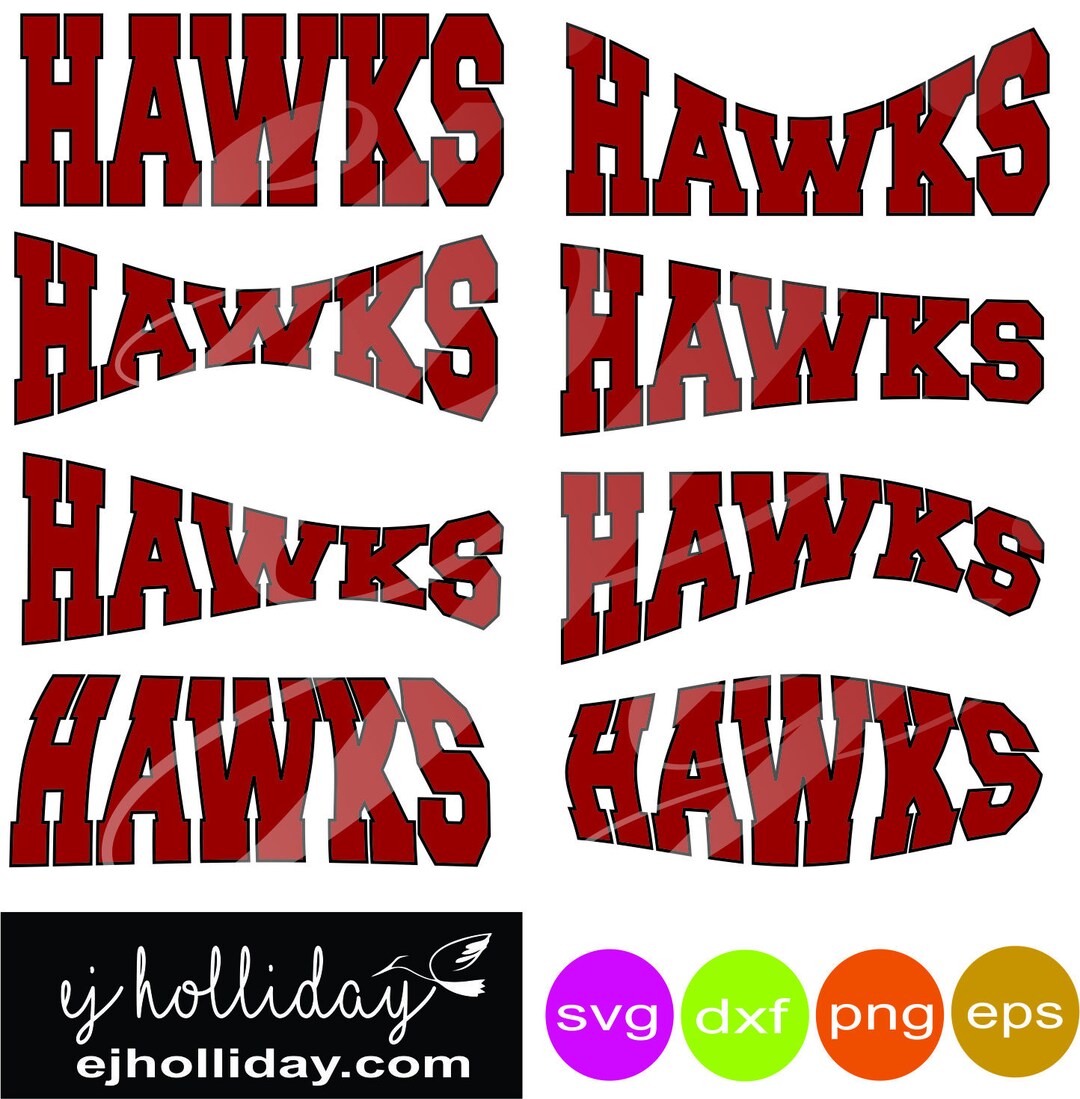 Hawks Basketball Curved Layouts Svg Eps Dxf Png Digital Cutting Design ...