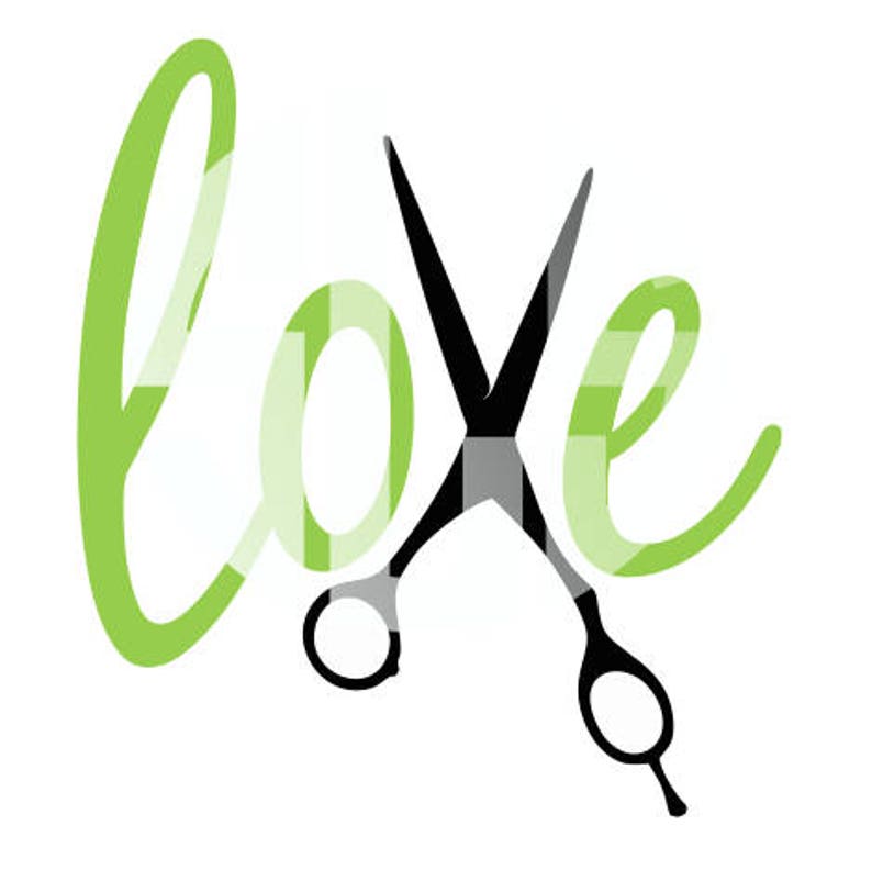 Love With Hair Cutting Scissors Svg Dxf Jpg Pdf Vector File - Etsy