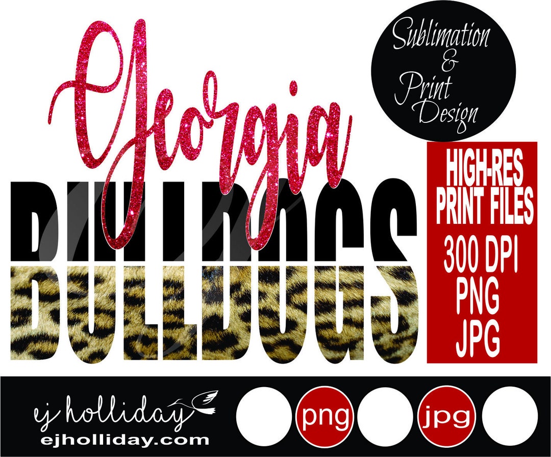 Georgia Bulldogs Leopard Print 19 Digital Print Design PNG JPG ...