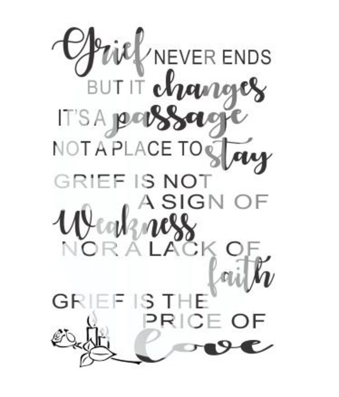 Grief Never Ends but It Changes It's a Passage Not a Place | Etsy