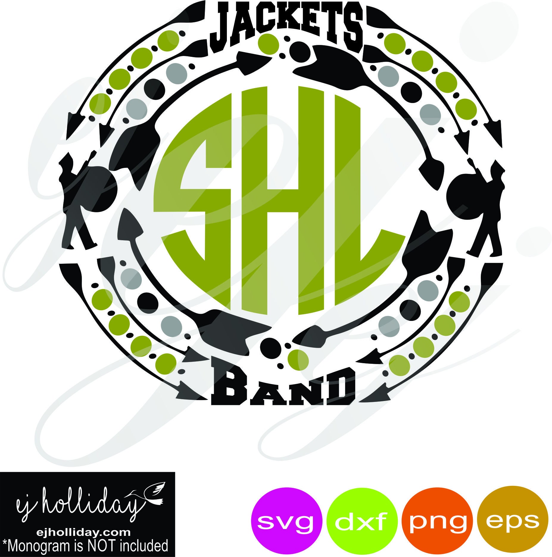 Jackets Band Monogram Frame SVG EPS DXF Gif Pdf Jpg Png | Etsy