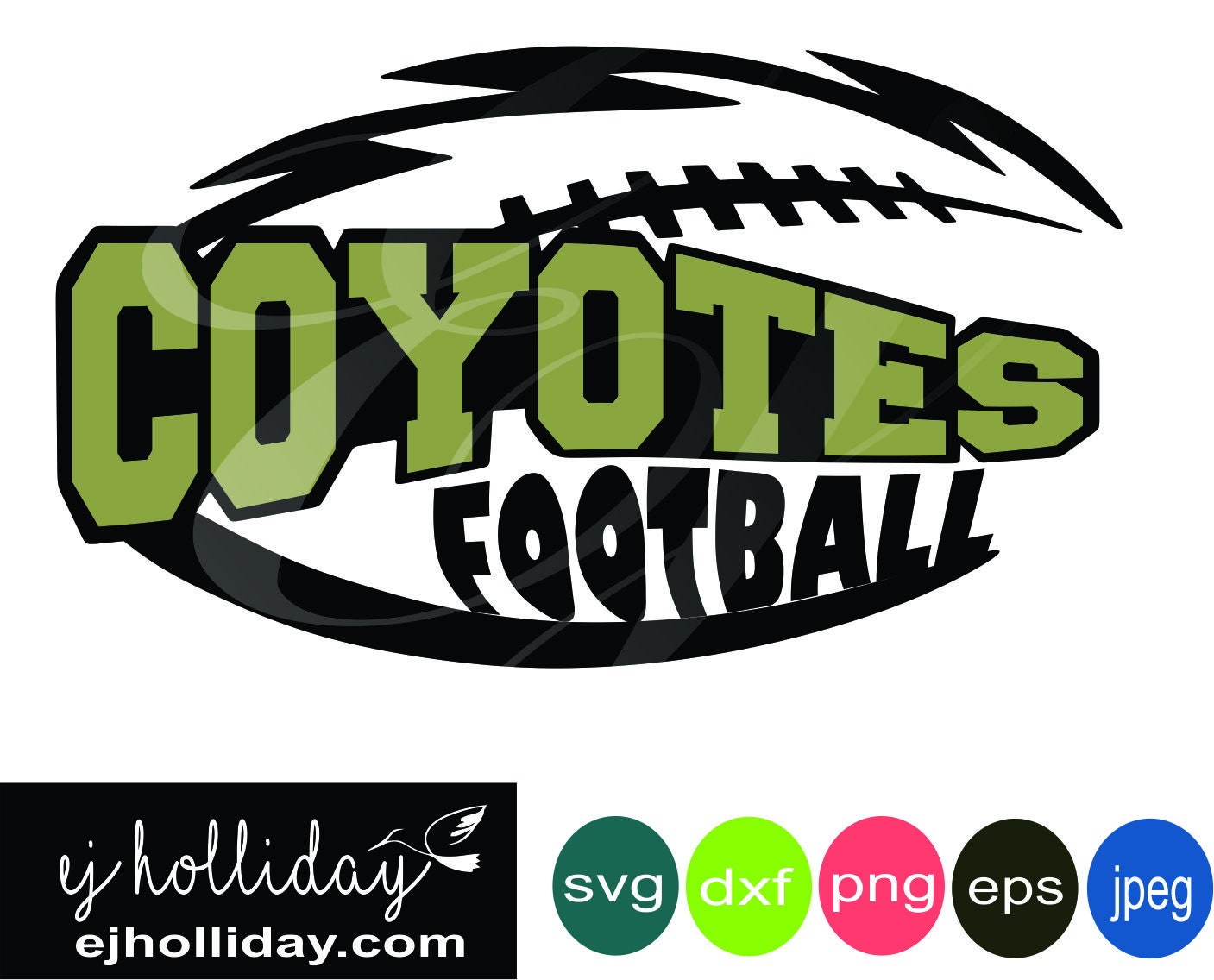 Coyotes High School Football Layered Knockout Svg Dxf Eps Png - Etsy