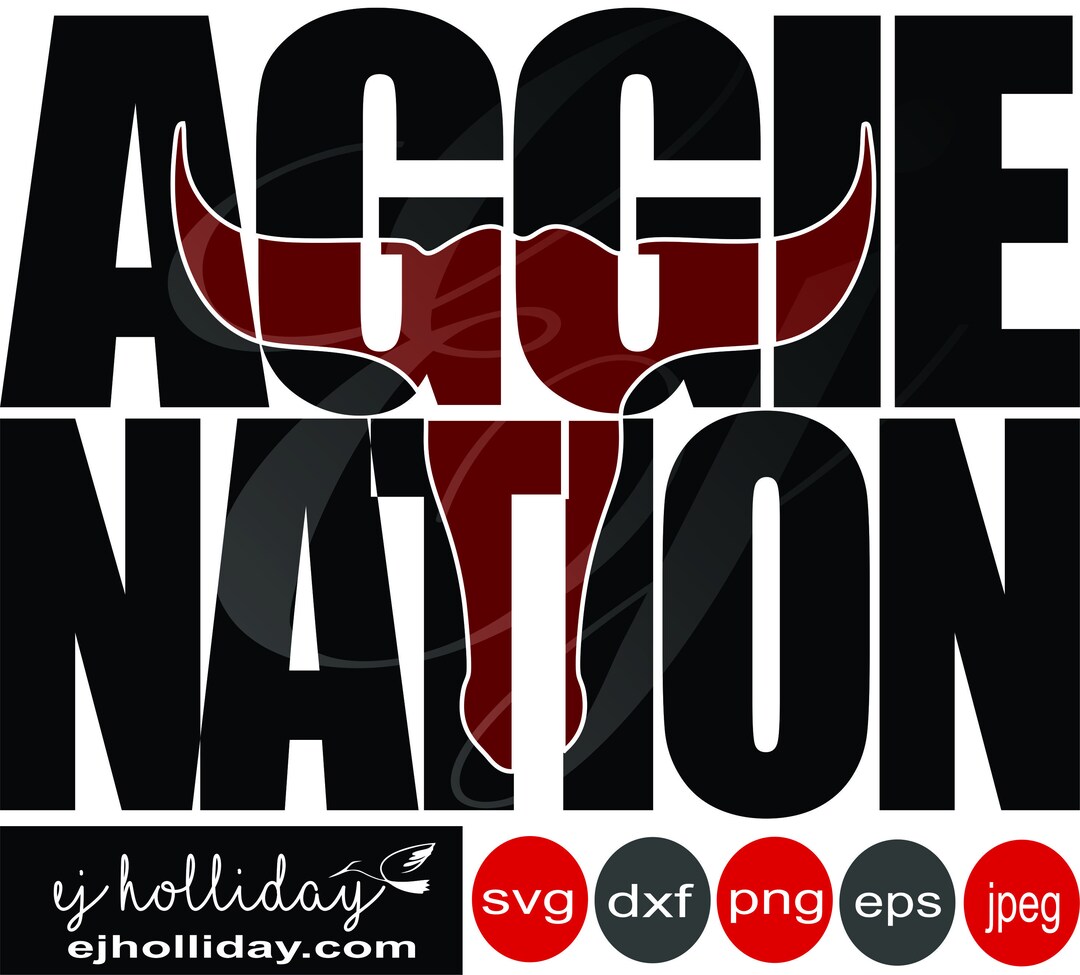 Aggie Nation Knockout 19 With Outline Knockout Design Svg Eps Png Jpeg ...