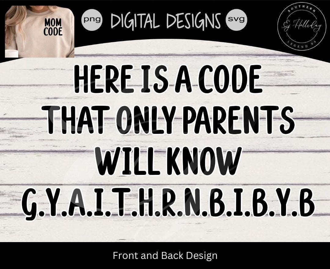 Mom Code SVG PNG | Digital Download | Funny Parent Code Svg ...