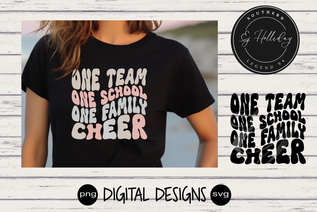 One Team One School One Family Cheer Svg Png Digital Design Team Mascot ...