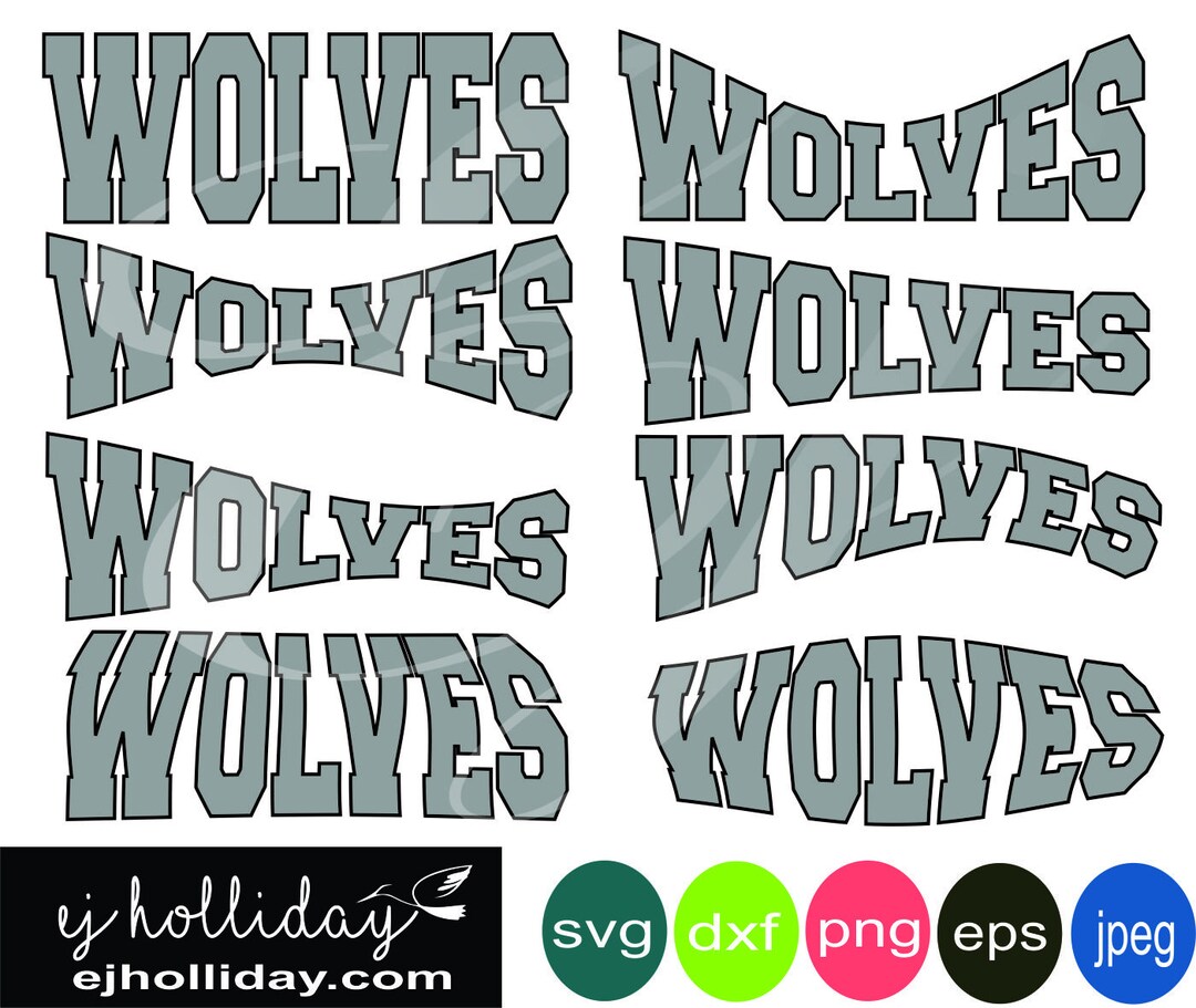 Wolves Curved Design Layouts High School Football Svg Dxf Png Eps Jpeg ...