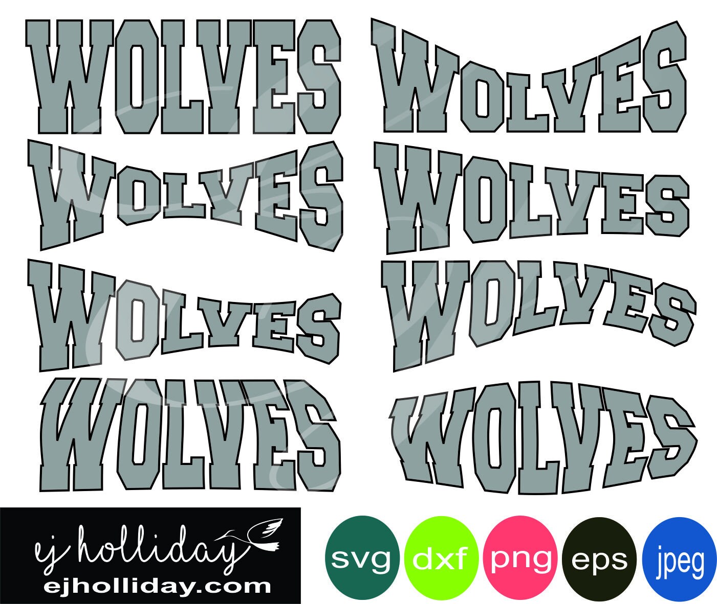 Wolves Curved Design Layouts High School Football Svg Dxf Png | Etsy