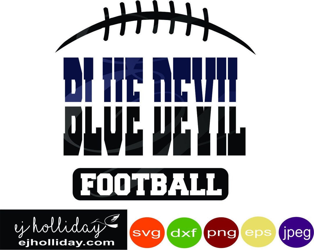 Blue Devil Football Ombre' Svg Eps Jpeg Jpg Png Dxf Digital Cutting ...