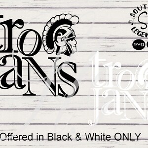 Trojans With Mascot Digital Print Download Png Svg Highschool Sports - Etsy