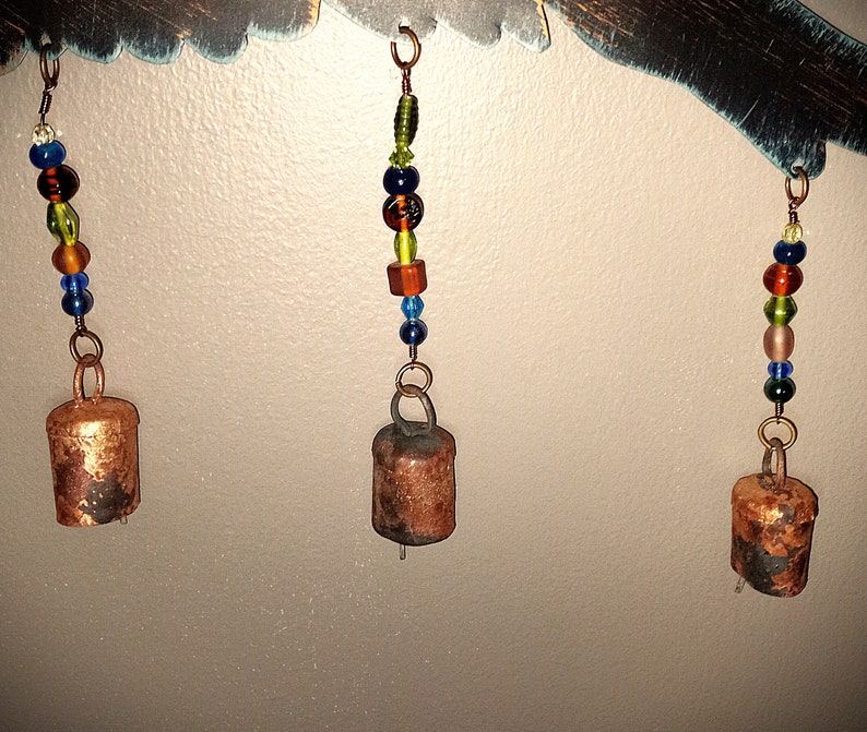 Landing Duck Windchime: Recycled Metal With Rainbow Glass Beads and 3 ...