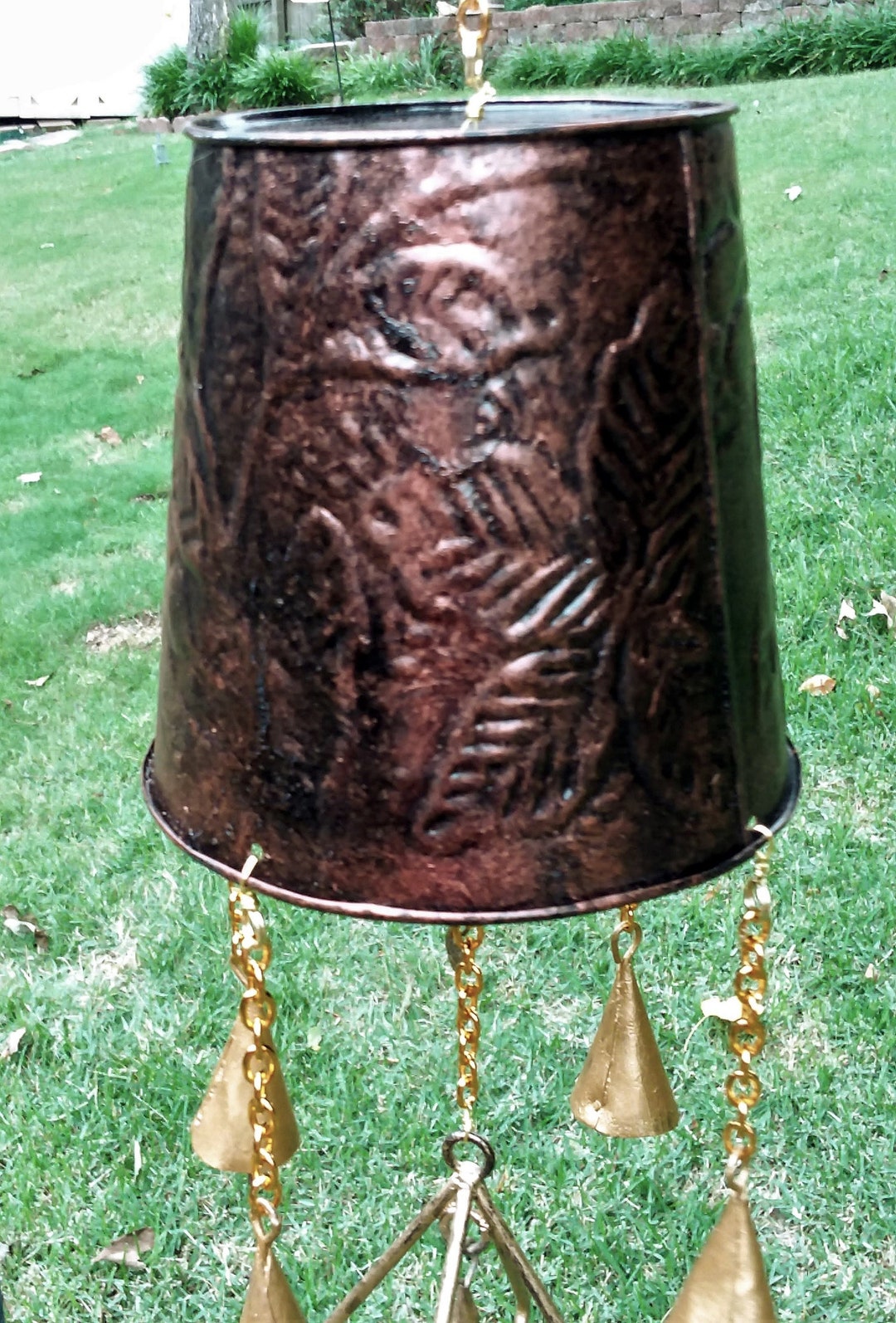 Ornate Bronze Finished Upside-down Bucket With Golden - Etsy