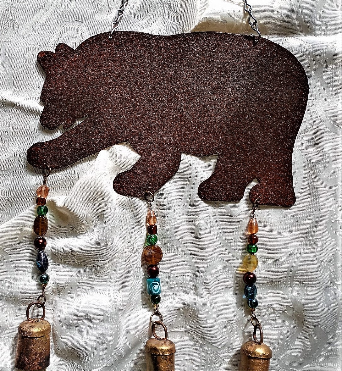 Textured Grizzly Bear Wind Chime Original Design Recycled - Etsy